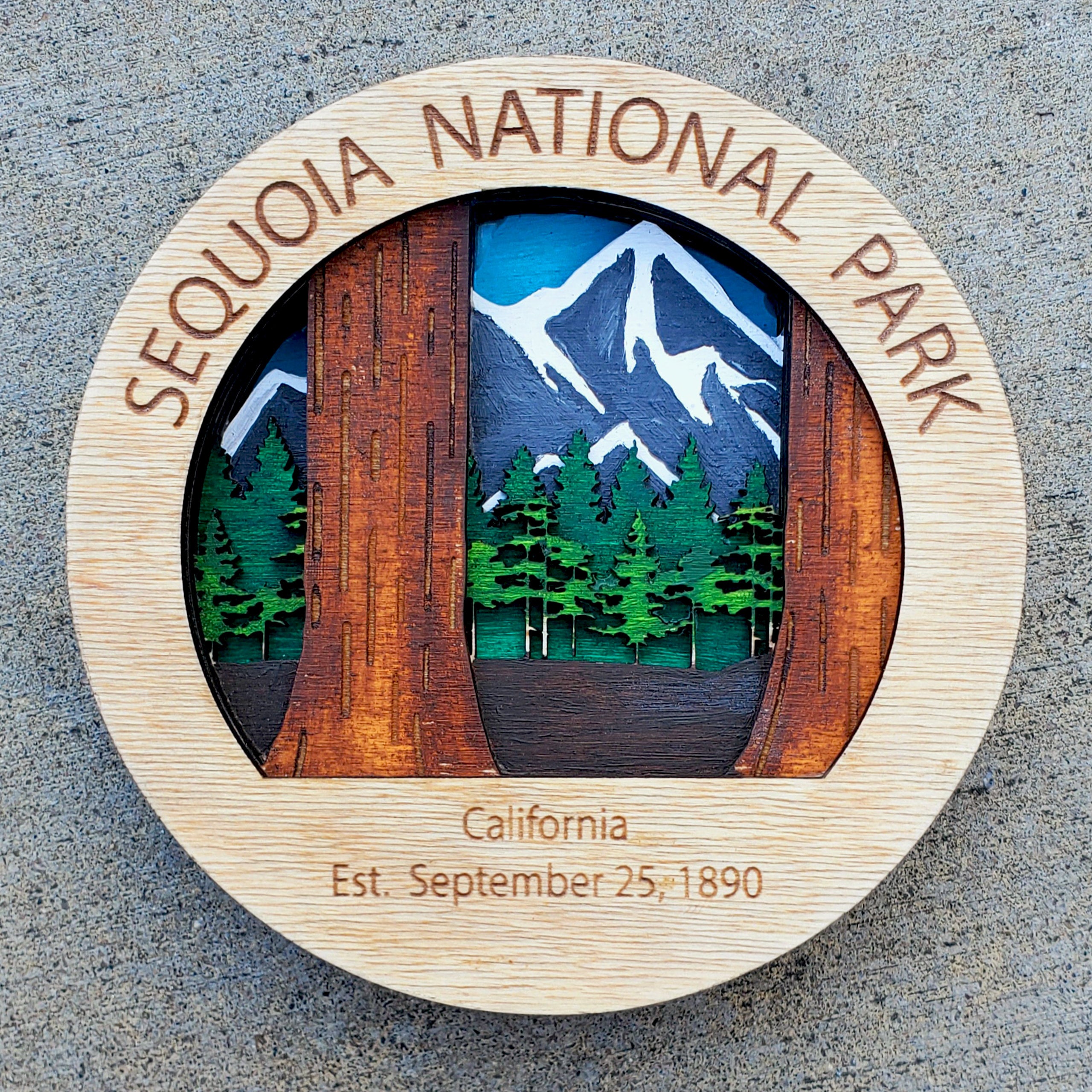 A Round The National Parks Sign: Sequoia | Wooden Torch